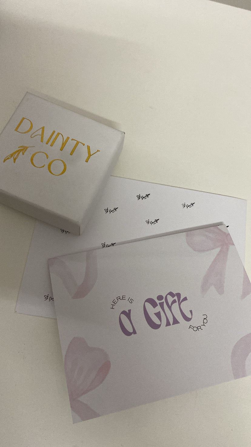 Hand written Gift card – MISSDAINTYCO